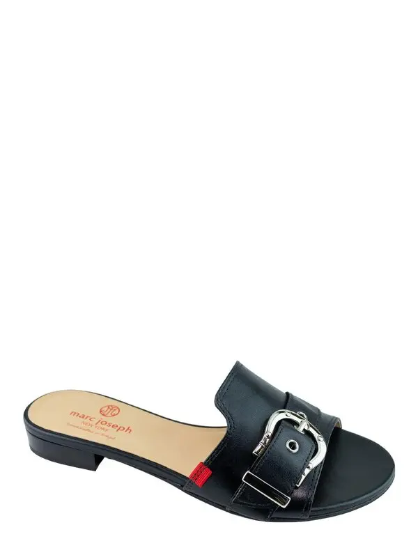 MARC JOSEPH NEW YORK Leather Slide Sandal - Black Napa Soft