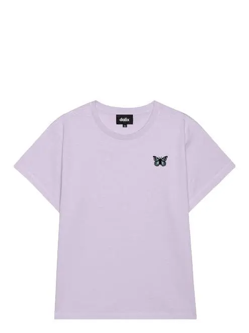 DALIX Butterfly Lightweight High Waisted Tee - Lavender