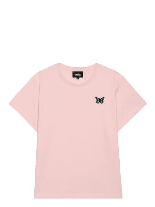 DALIX Butterfly Lightweight High Waisted Tee - Rose