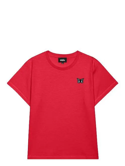 DALIX Butterfly Lightweight High Waisted Tee - Team Red