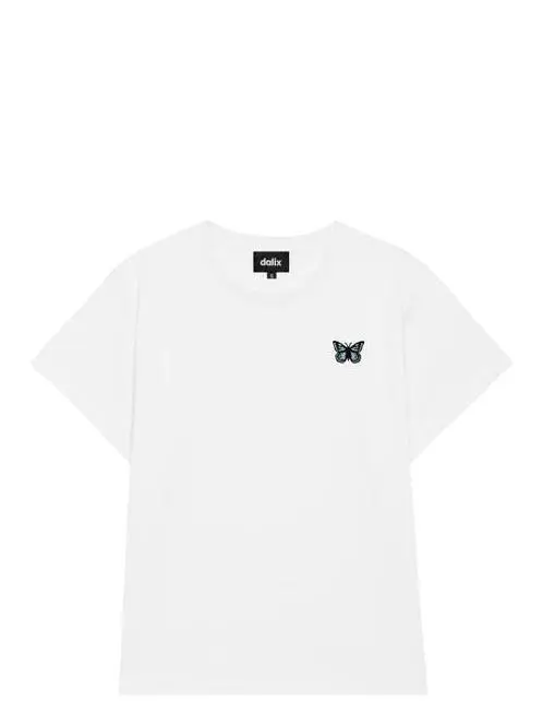 DALIX Butterfly Lightweight High Waisted Tee - White