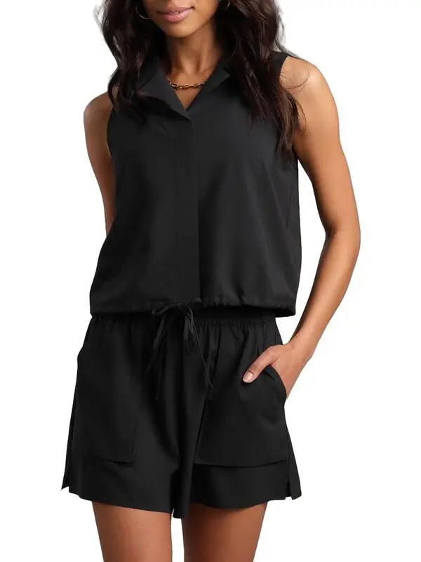 RHONE Mirage Sleeveless Button-up Shirt - Black