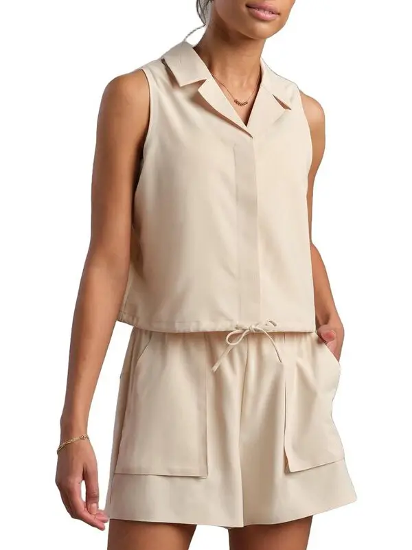 RHONE Mirage Sleeveless Button-up Shirt - Linen