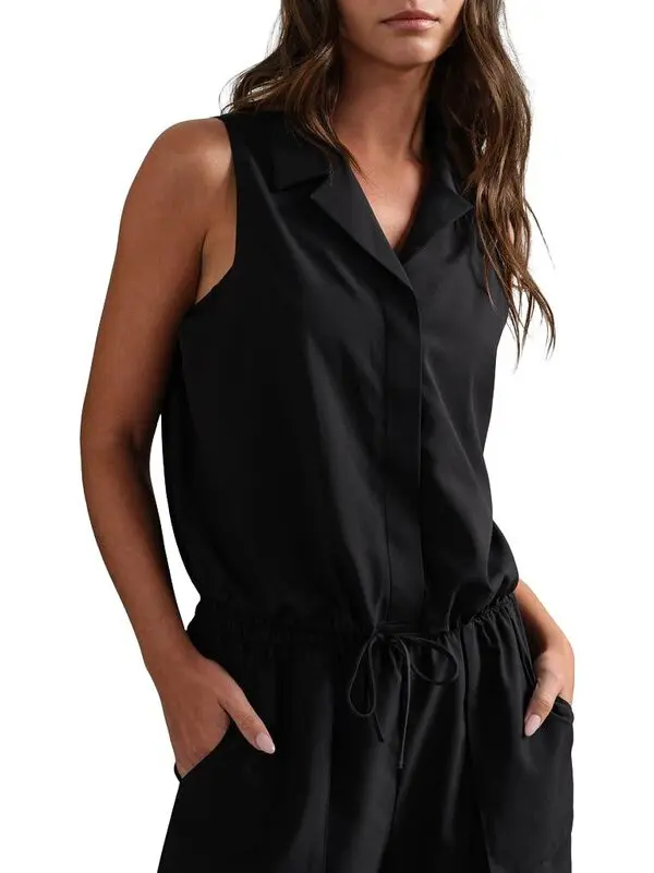 RHONE Mirage Sleeveless Button-up Shirt - Pure Black
