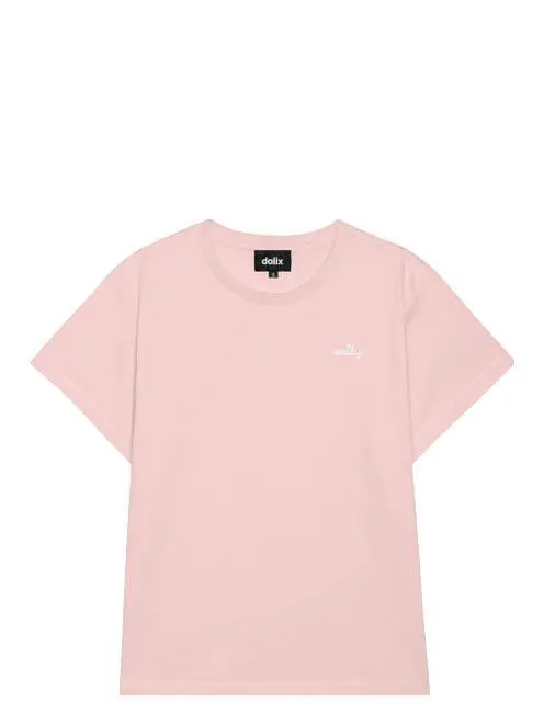DALIX Salty Embroidered High Waisted Tee - Rose