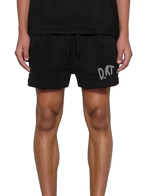 D.RT Logo Cotton Terry Shorts - Black