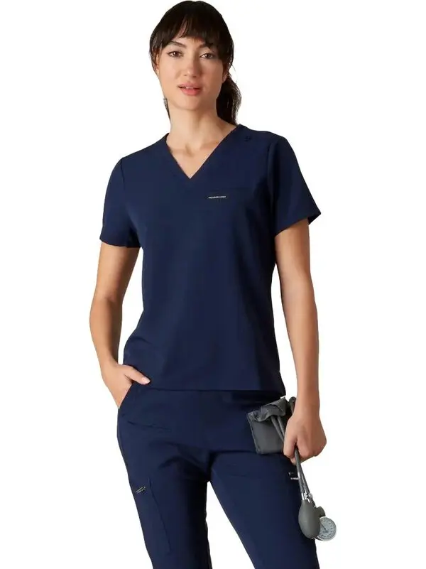 MEMBERS ONLY Bari 1-pocket Scrub Top - Navy