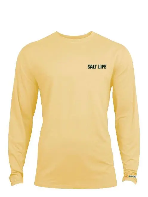 SALT LIFE Live Above Or Below Long Sleeve Performance Tee - Golden Haze Heather