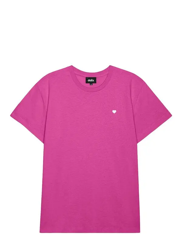 DALIX Heart Everyday Tee - Hot Pink