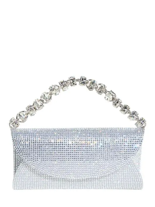 Judith Leiber Taylor Crystal Envelope Clutch - Silver Rhine