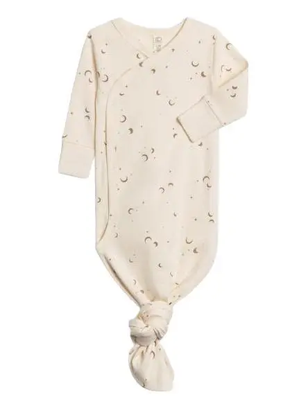 COLORED ORGANICS Organic Indy Kimono Gown - Moon/taupe