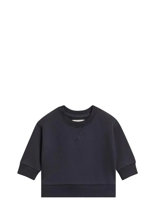 COLORED ORGANICS Quinn Organic French Terry Relaxed Pullover Sweatshirt - Navy