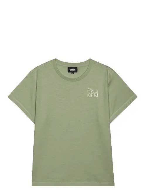 DALIX Be Kind High Waisted Tee - Artichoke