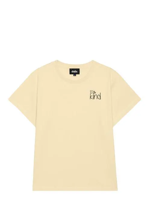 DALIX Be Kind High Waisted Tee - Butter Cream