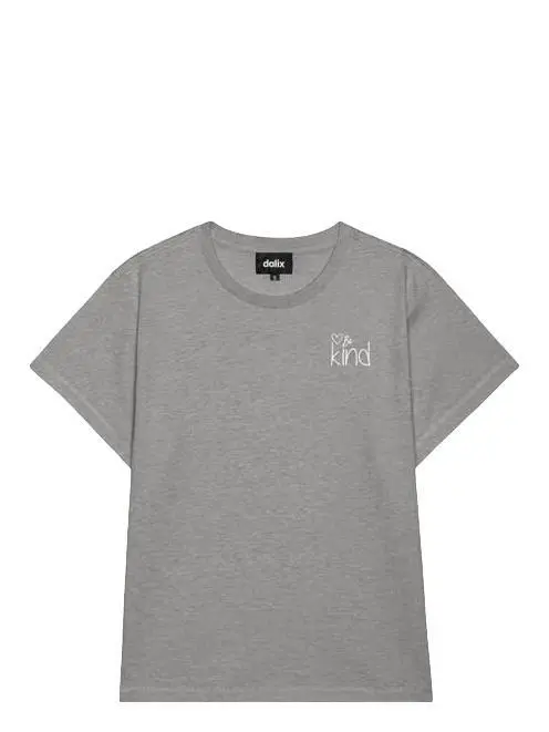 DALIX Be Kind High Waisted Tee - Carbon Gray