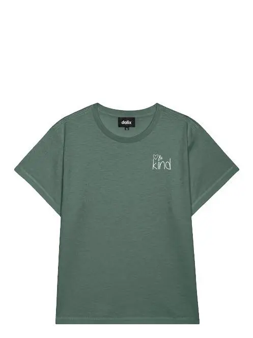DALIX Be Kind High Waisted Tee - Pine