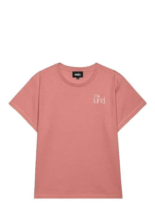 DALIX Be Kind High Waisted Tee - Red Sorbet
