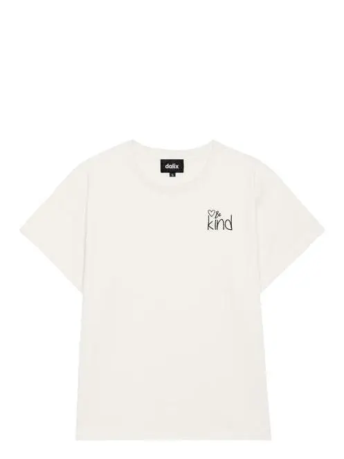 DALIX Be Kind High Waisted Tee - Vintage White