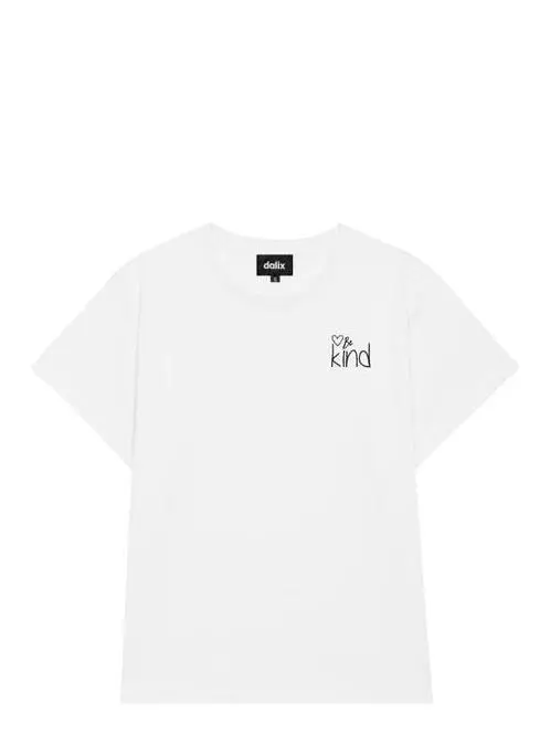 DALIX Be Kind High Waisted Tee - White