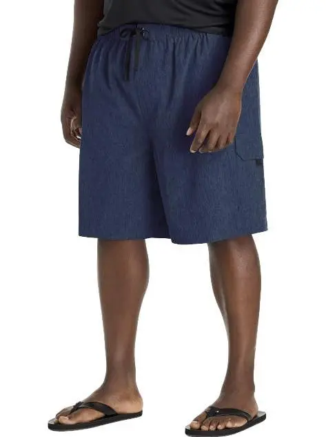 HARBOR BAY BY DXL Big & Tall Cargo Stretch Swim Trunks - Navy Heather
