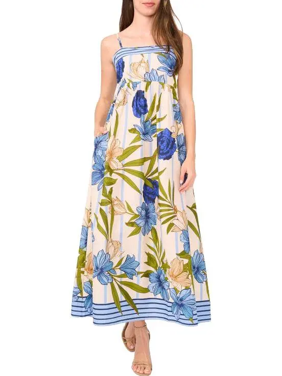 CECE DUPRAZ Print Sleeveless Maxi Dress - Eggnog