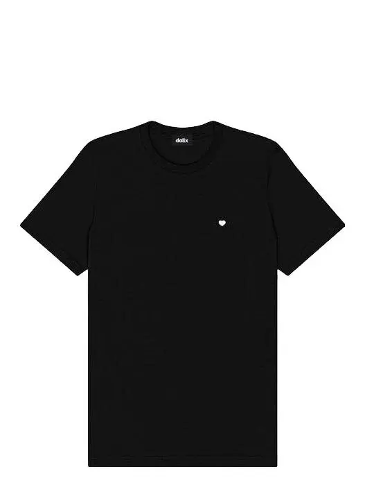 DALIX Lil Heart Midweight Cotton Tee - Black