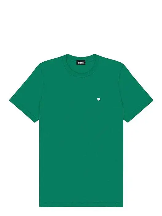 DALIX Lil Heart Midweight Cotton Tee - Kelly Green
