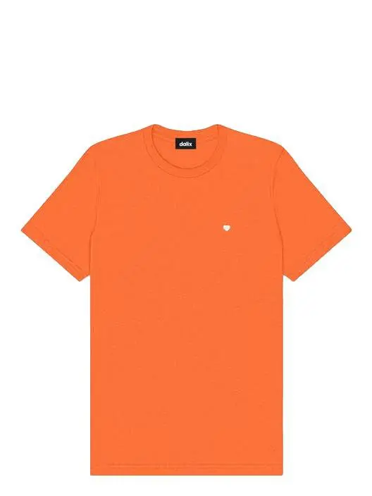 DALIX Lil Heart Midweight Cotton Tee - Orange