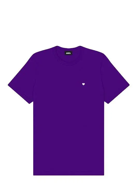 DALIX Lil Heart Midweight Cotton Tee - Purple