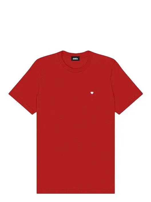 DALIX Lil Heart Midweight Cotton Tee - Red