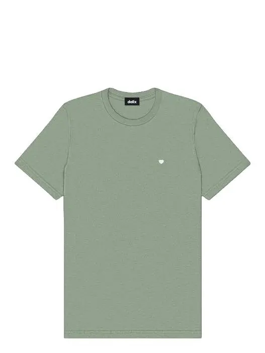 DALIX Lil Heart Midweight Cotton Tee - Sage