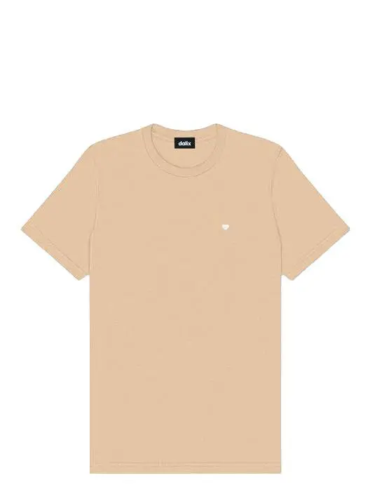 DALIX Lil Heart Midweight Cotton Tee - Sand