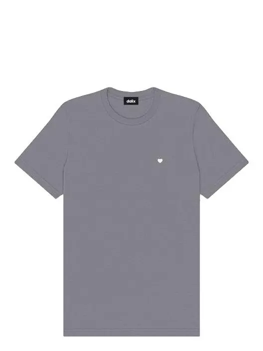 DALIX Lil Heart Midweight Cotton Tee - Storm Gray