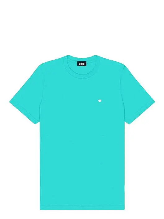 DALIX Lil Heart Midweight Cotton Tee - Teal