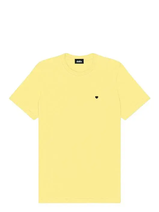 DALIX Lil Heart Midweight Cotton Tee - Yellow