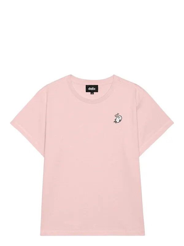 DALIX Heartly Ghost High Waisted Tee - Rose