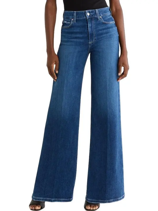 Paige Anessa High-waist Wide-leg Jeans - Dresden