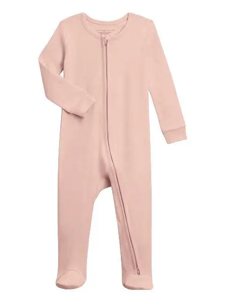 COLORED ORGANICS Organic Peyton Zipper Sleeper - Blush