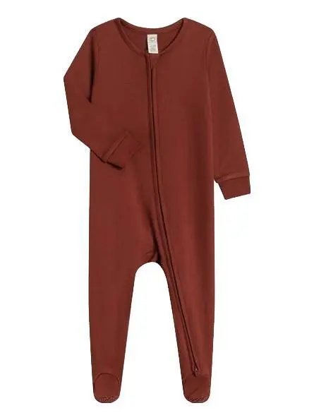 COLORED ORGANICS Organic Peyton Zipper Sleeper - Garnet