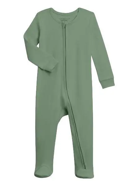 COLORED ORGANICS Organic Peyton Zipper Sleeper - Thyme