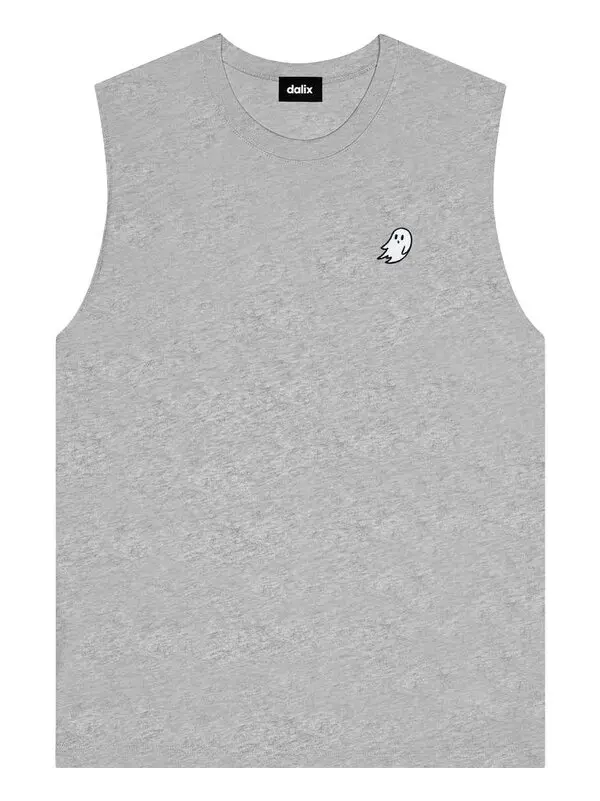 DALIX Ghost Lightweight Cotton Tank - Athletic Heather