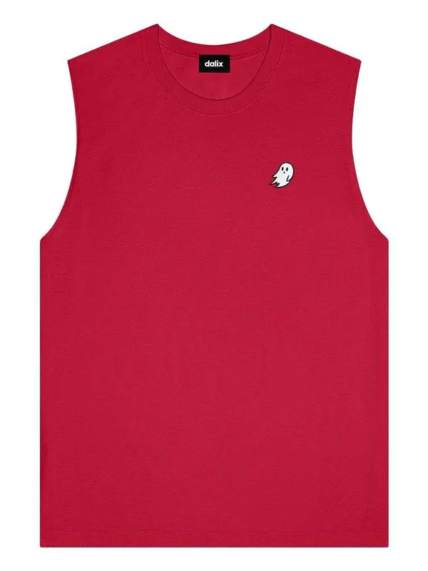 DALIX Ghost Lightweight Cotton Tank - Red