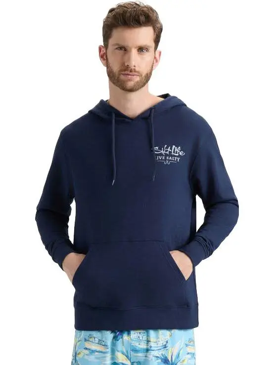 SALT LIFE Ocean Kin French Terry Pullover Hoodie - Navy