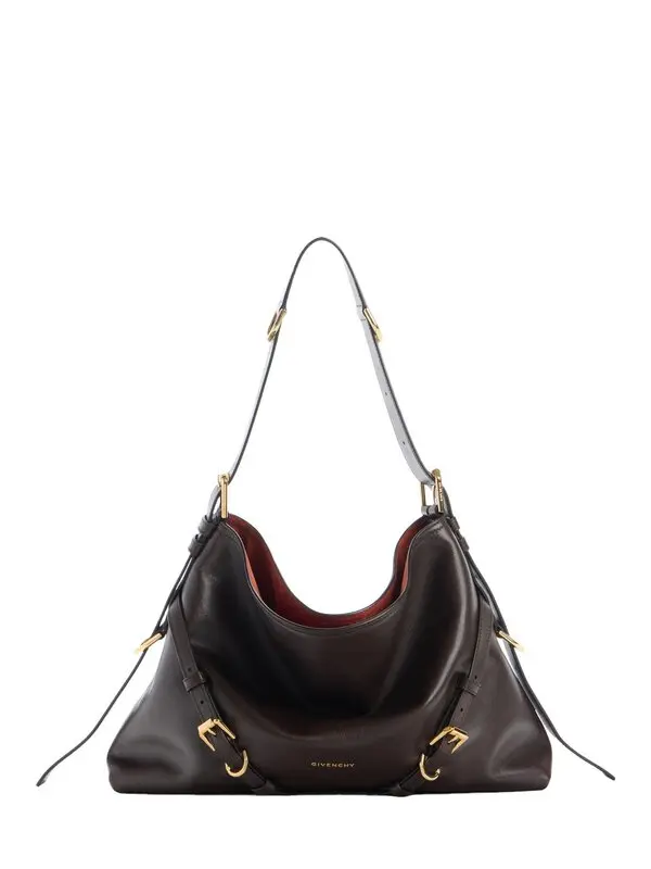 Givenchy Voyou Leather Shoulder Bag - Chocolate