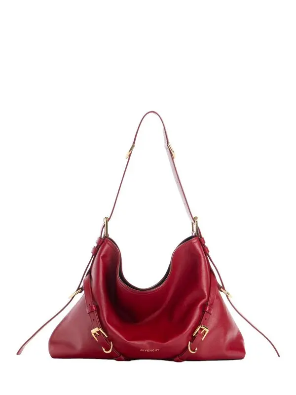 Givenchy Voyou Leather Shoulder Bag - Dark Red