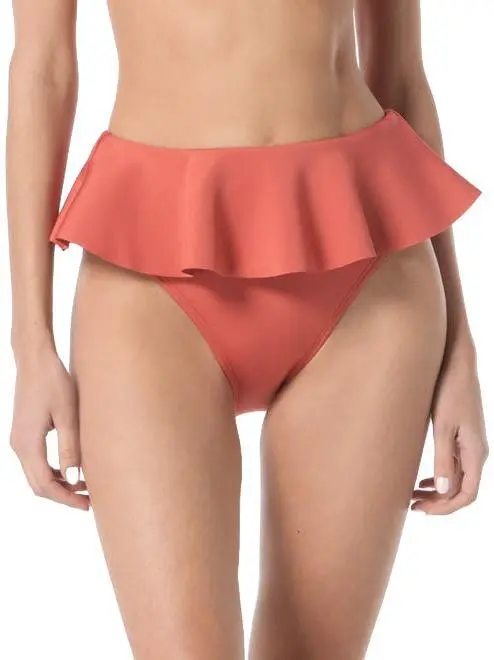 Vince Camuto Scuba Knit Skirted Bikini Bottom - Cinnabar