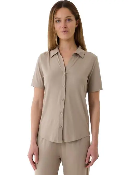 Majestic Filatures Soft Touch Short Sleeve Shirt - Desert