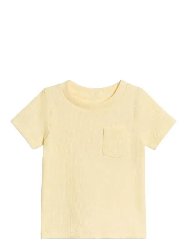 COLORED ORGANICS Lou Organic Ribbed Short Sleeve Pocket Tee - Butter