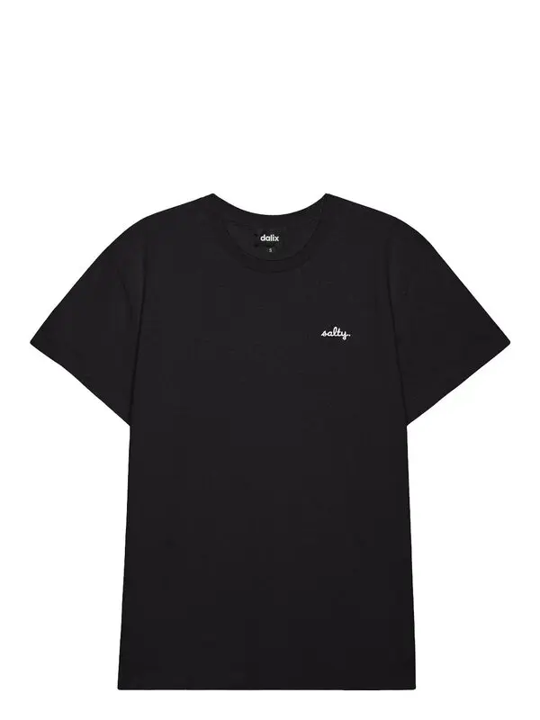 DALIX Salty Embroidered Everyday Tee - Black