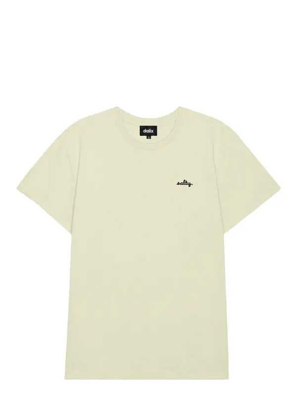 DALIX Salty Embroidered Everyday Tee - Chartreuse